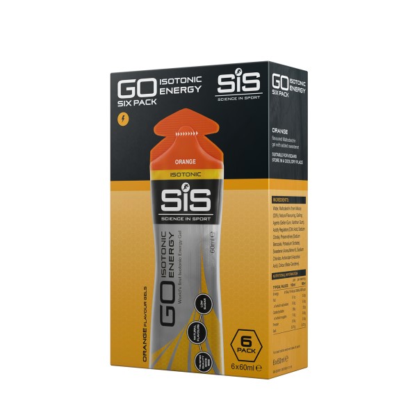 Sis Gel go isotonique orange gel pack 6 x 60 ml | 13.49 € - Culture Vélo